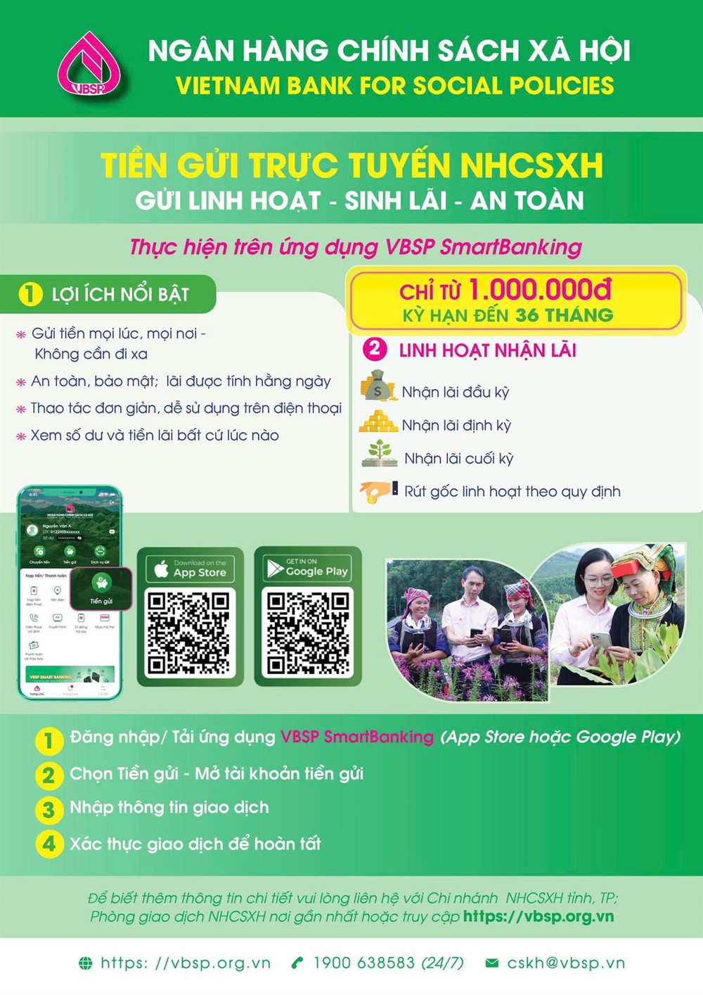 GỬI TIỀN TRỰC TUYẾN TRÊN ỨNG DỤNG VBSP SmartBanking